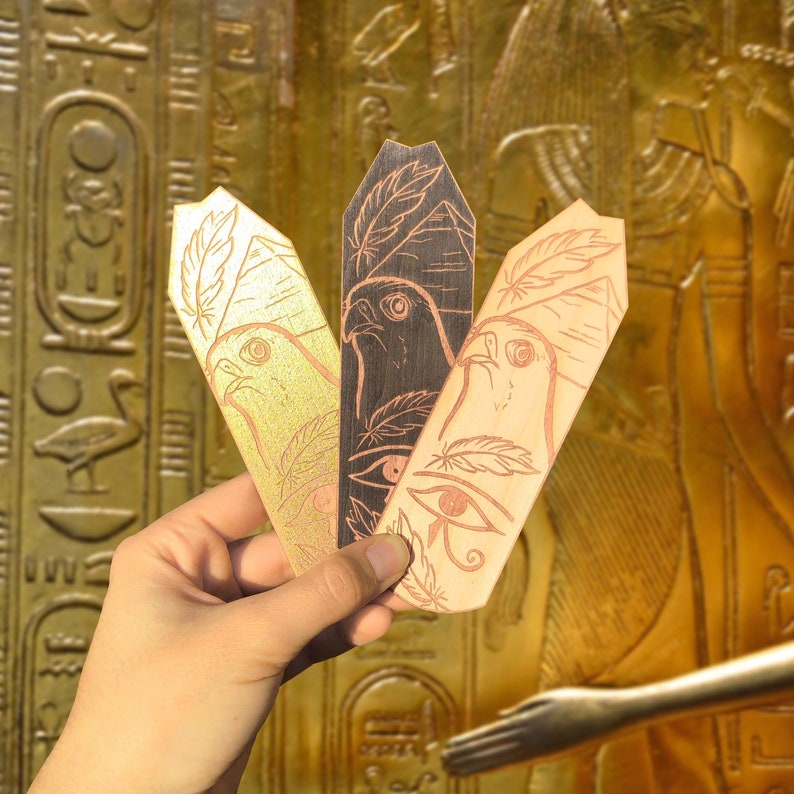Horus Wooden Bookmark | Egyptian Mythology | Gods of Egypt Bookmark ...