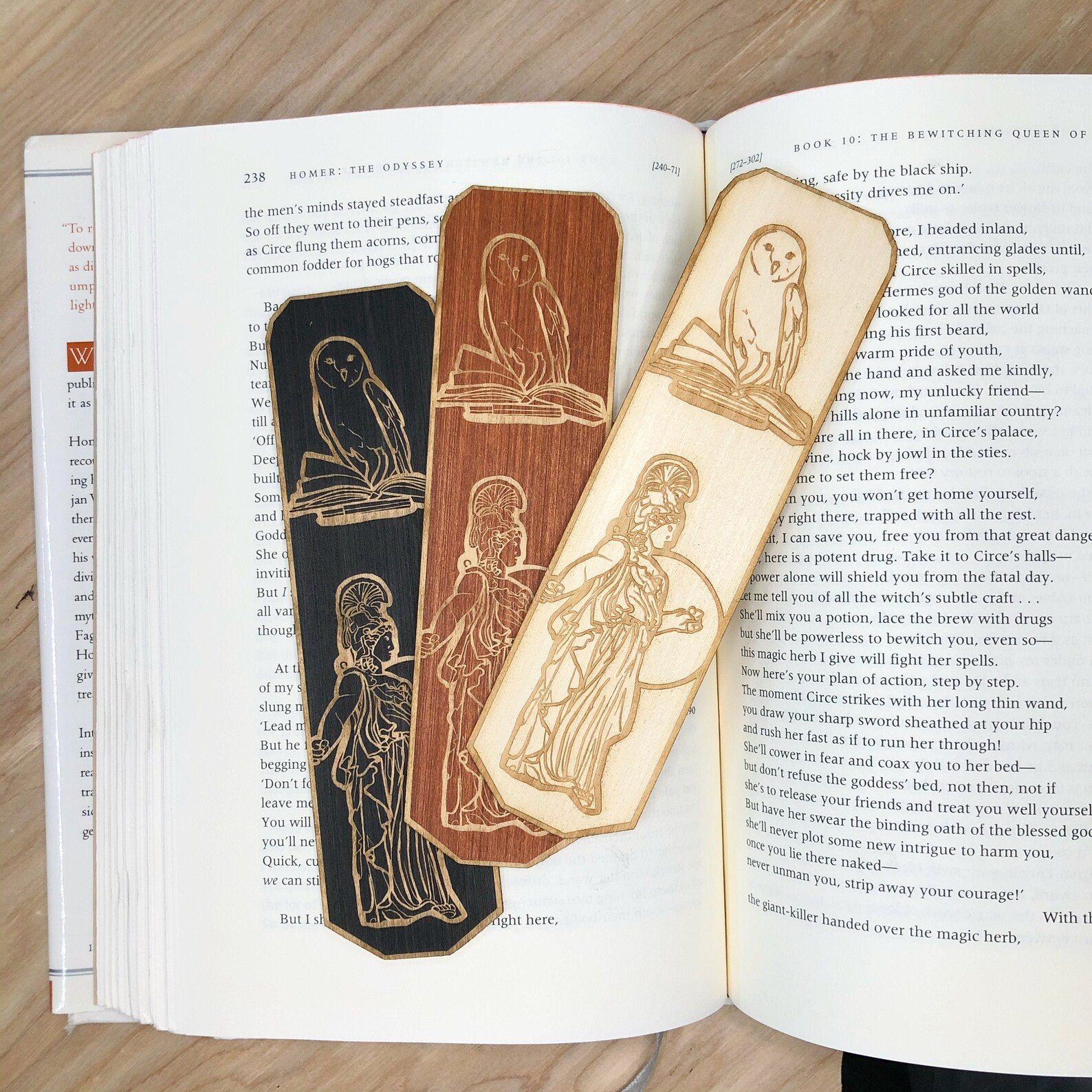 Athena Wooden Bookmark Greek Mythology Dark Academia - Etsy