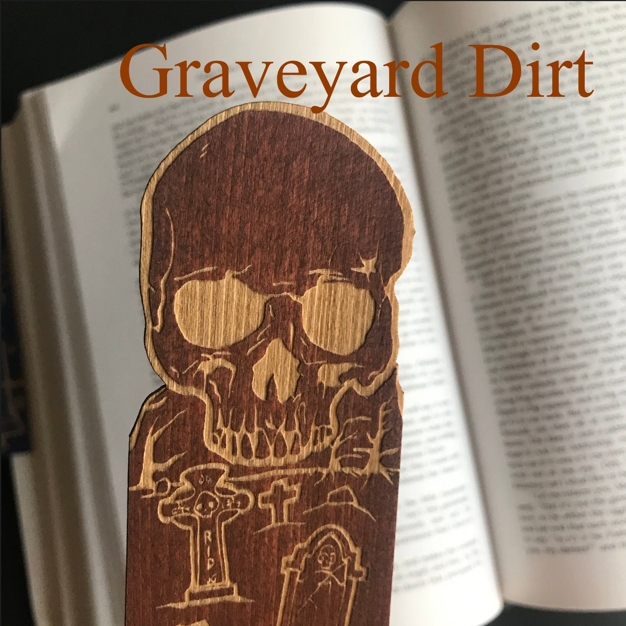 Horror Book Mark Skull Graveyard Zombie Wooden Bookmark Book - Etsy Canada