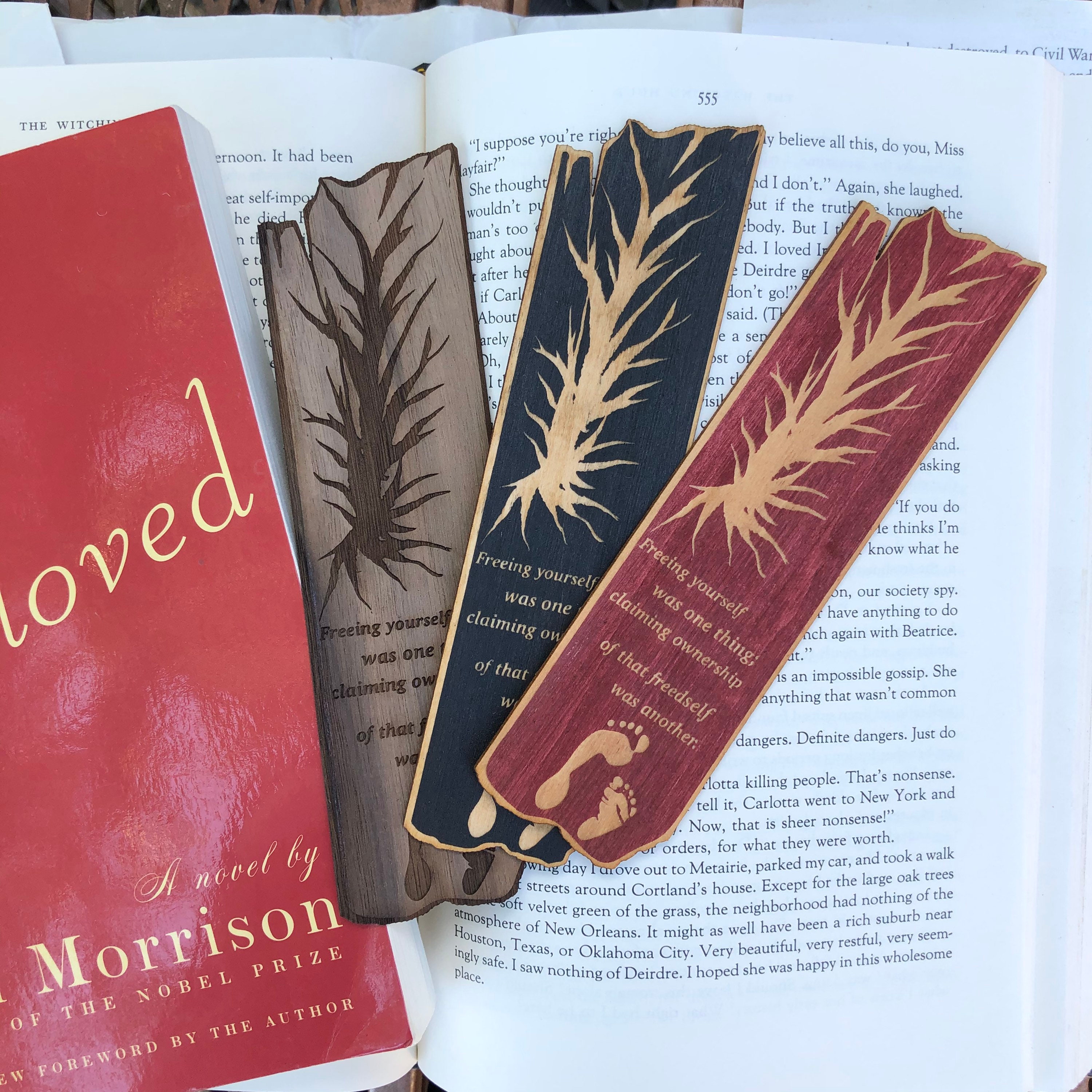 Beloved Wooden Bookmark Classic Literature Bookmark Black | Etsy