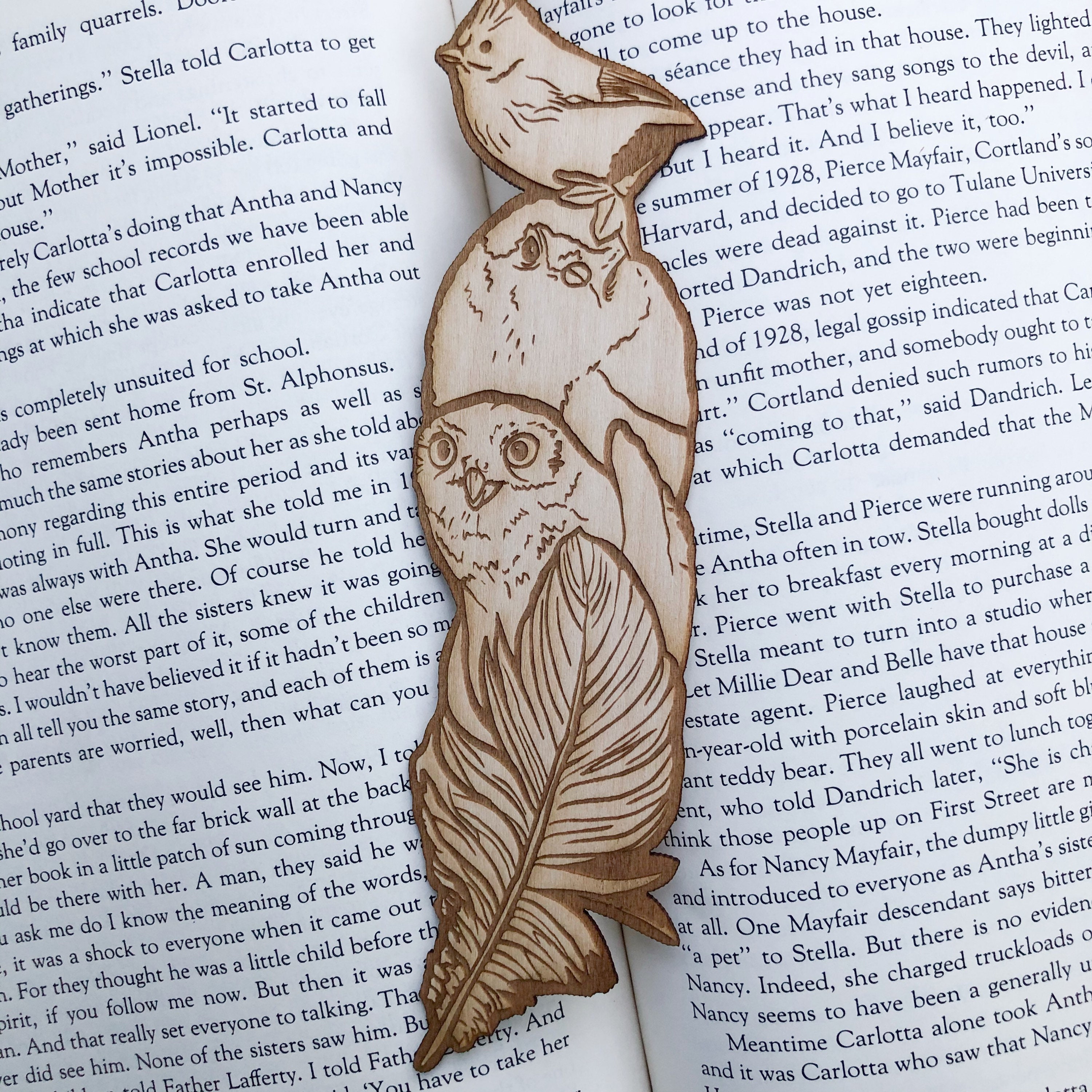 Birds of a Feather Wooden Bookmark Bird Lover Woodmark | Etsy