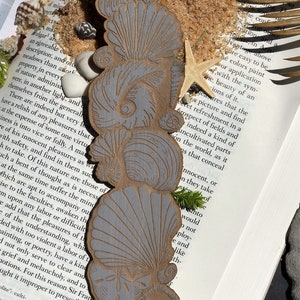 Seashell Woodmark Beach Mermaid Ocean Inspired Wooden Bookmark - Etsy