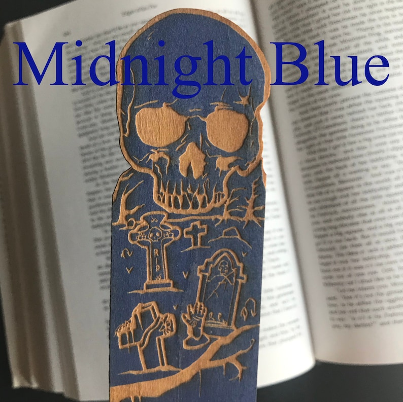 Horror Book Mark Skull Graveyard Zombie Wooden Bookmark Book - Etsy