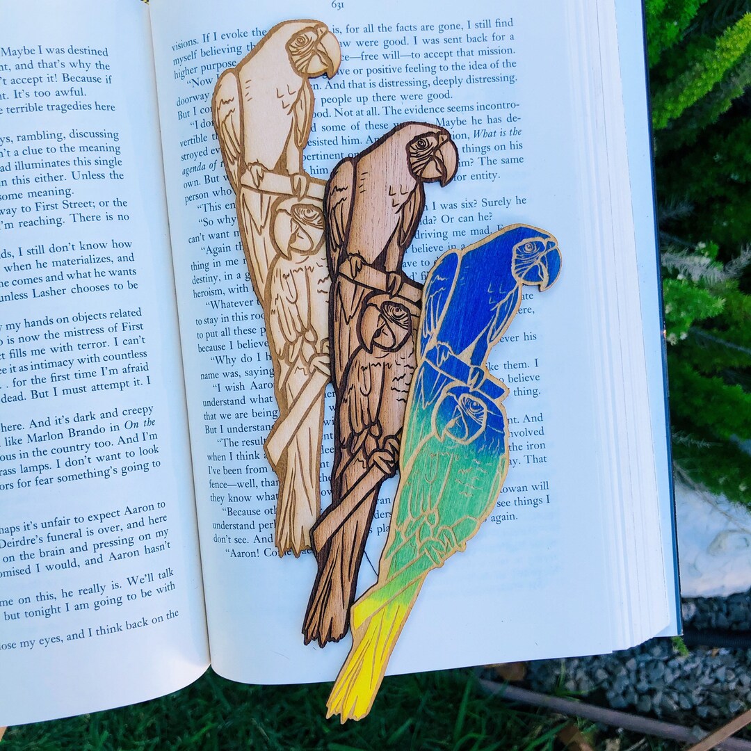 Parrot Wooden Bookmark | Book Lover Gifts | Summer Reading Bookmark ...