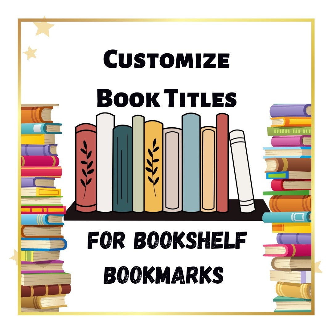 Custom Book Titles for Bookshelf Bookmarks - Etsy