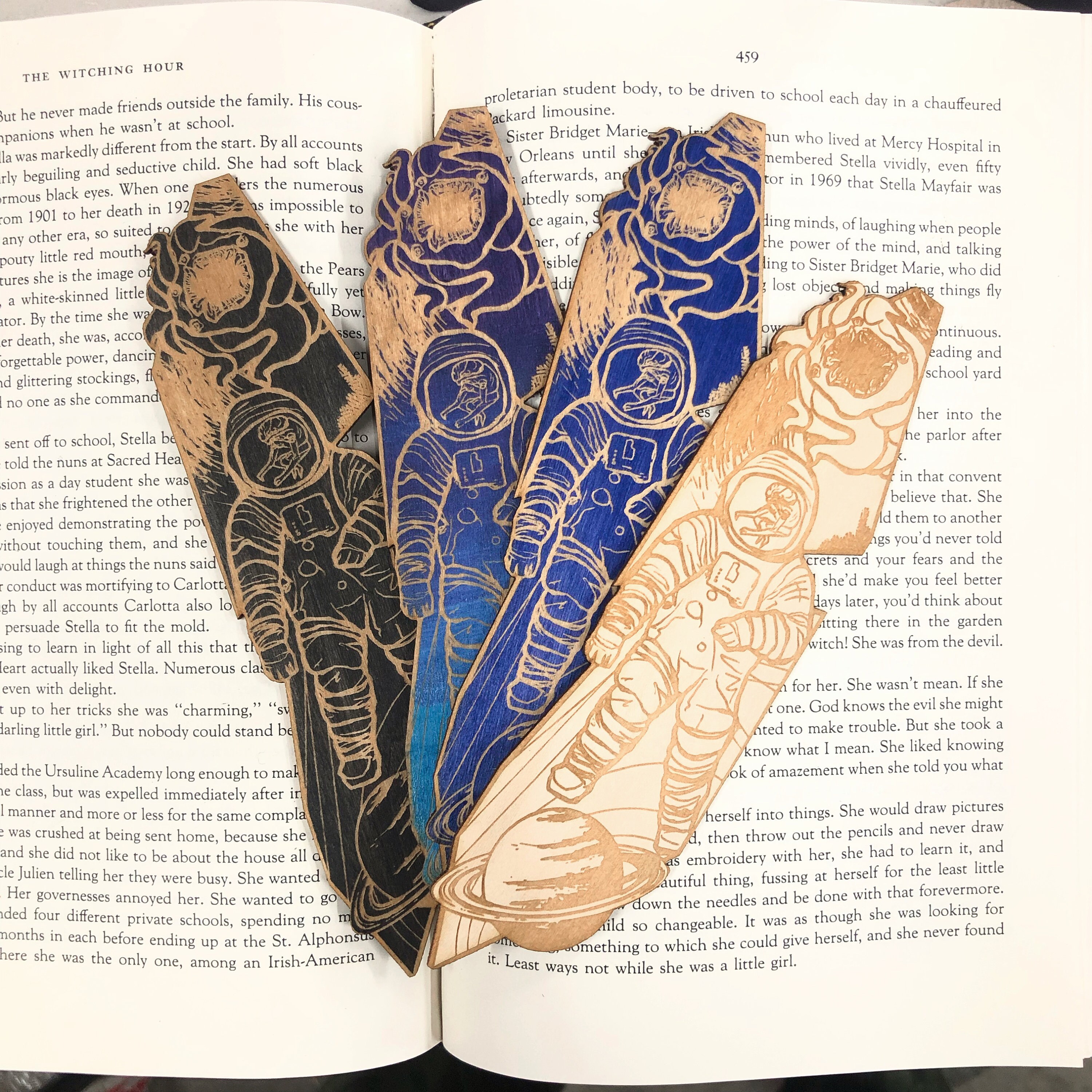 Science Fiction Wooden Bookmark Sci Fi Horror Bookmark - Etsy