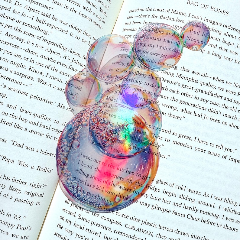 Bubbles Clear Bookmark | Paper Bookmark | Gift for Booklover | Bookish ...