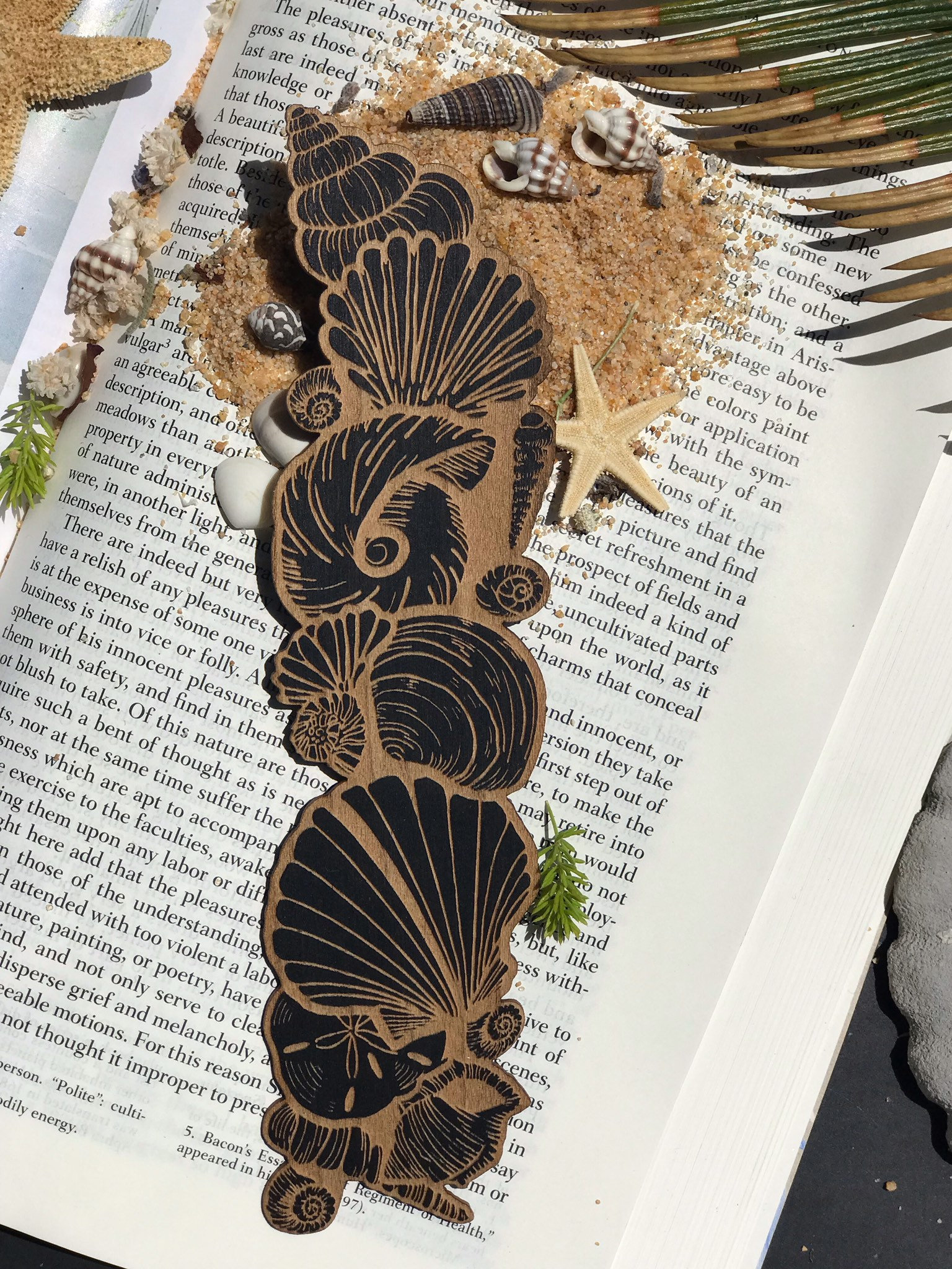 Seashell Woodmark Beach Mermaid Ocean Inspired Wooden Bookmark | Etsy
