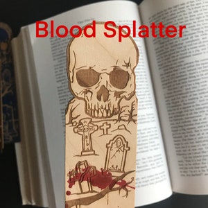 Horror Book Mark Skull Graveyard Zombie Wooden Bookmark | Book Lover ...