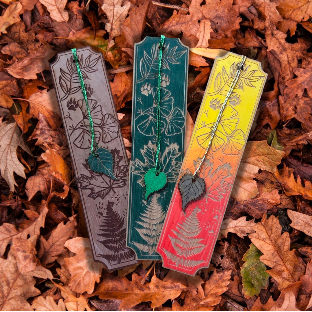 Forest Wooden Bookmark With Tassel | Nature Bookmark | Bookish Gift - Etsy