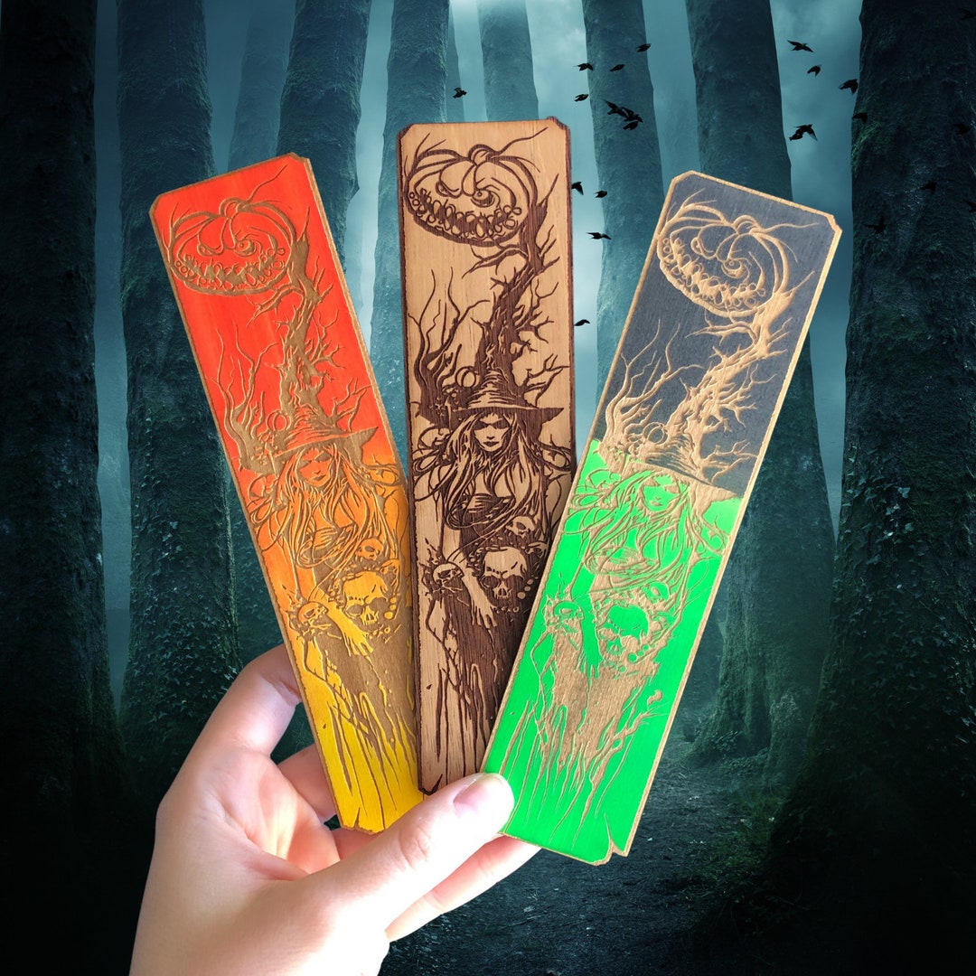 Halloween Witch Wooden Bookmark | Gothic Bookmark | Gift for Book ...