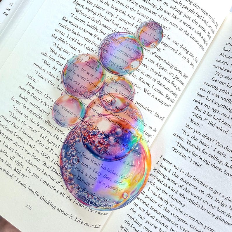 Bubbles Clear Bookmark | Paper Bookmark | Gift for Booklover | Bookish ...