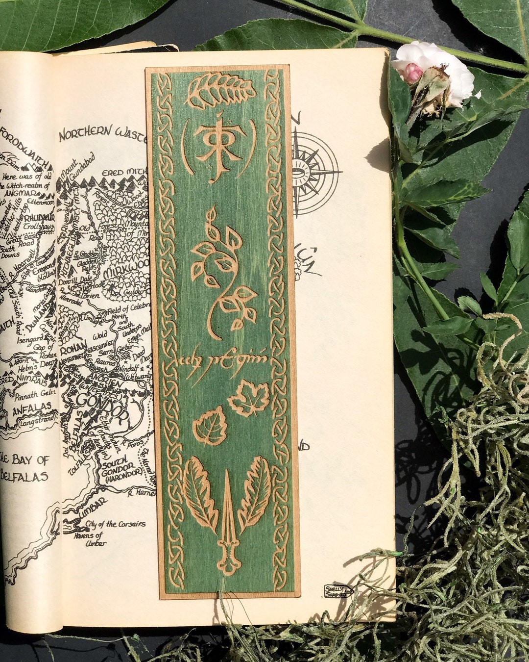 Gift for Book Lover | Elvish Woodmark | Wooden Bookmark - Etsy