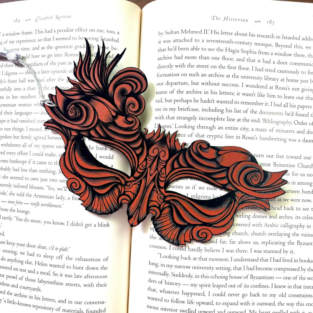Silver Flame Mask Bookmark | Vegan Leather Bookmark | Beautiful ...
