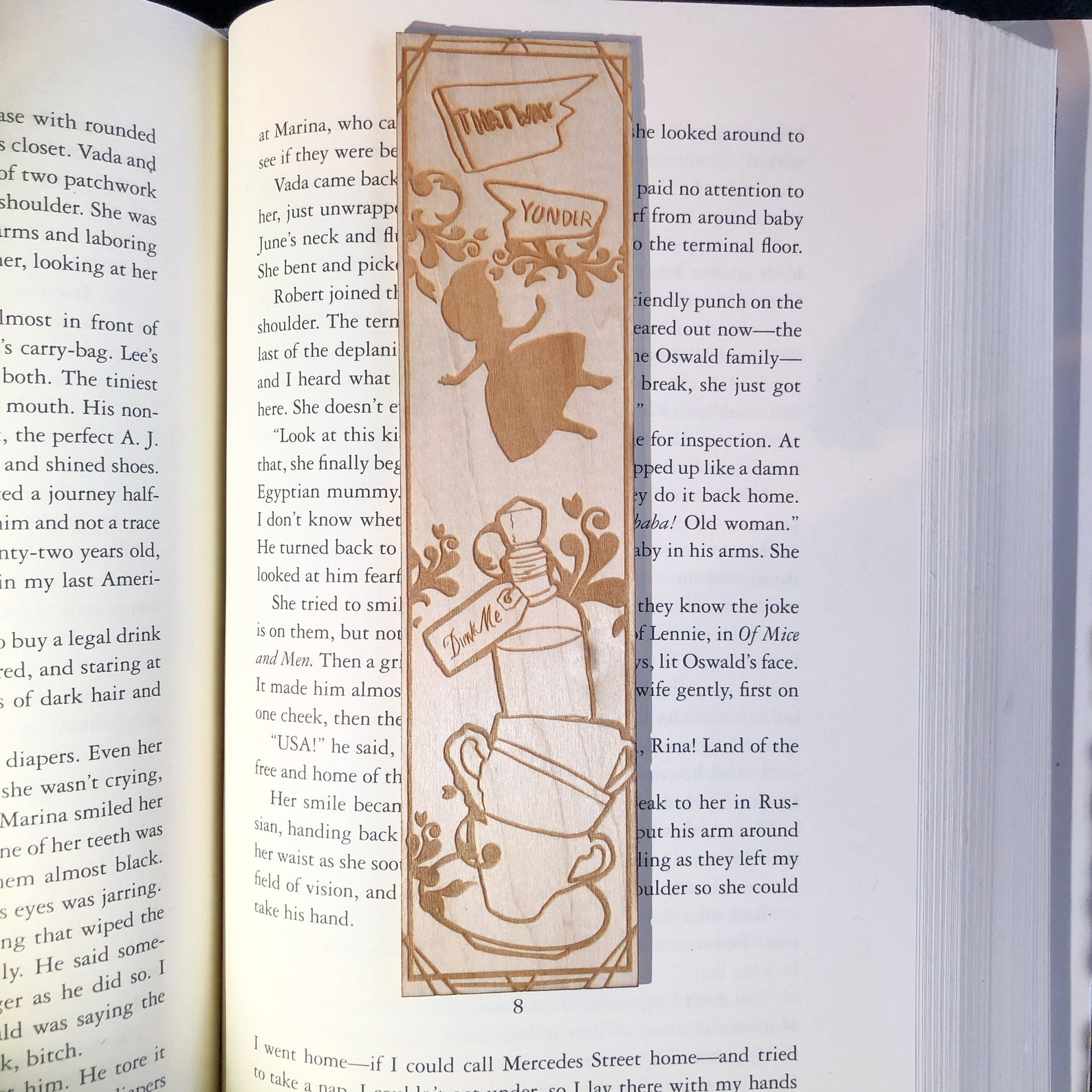 Alice in Wonderland Wooden Bookmark Gift for Booklovers - Etsy