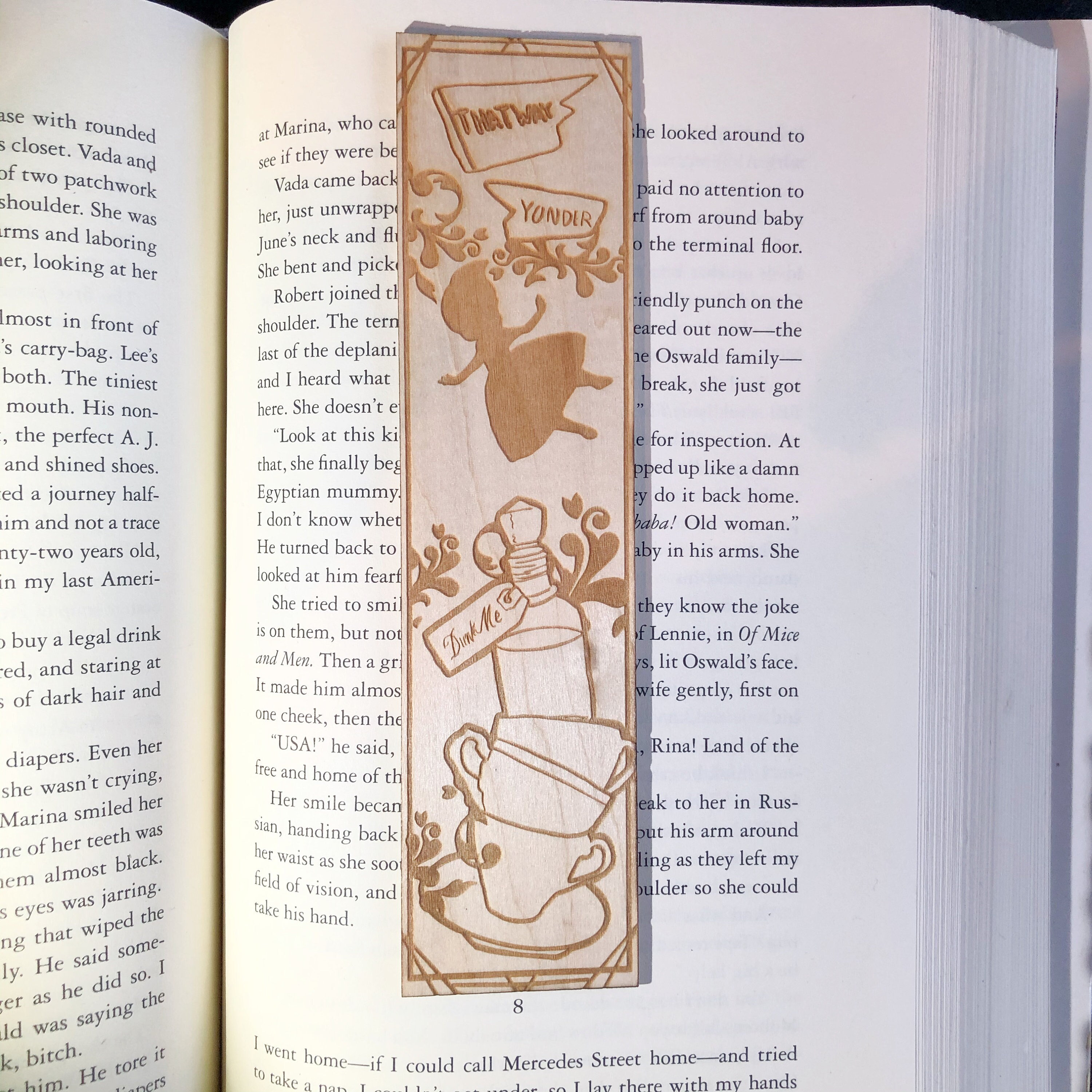 Alice in Wonderland Wooden Bookmark | Gift for Booklovers | Fantasy ...