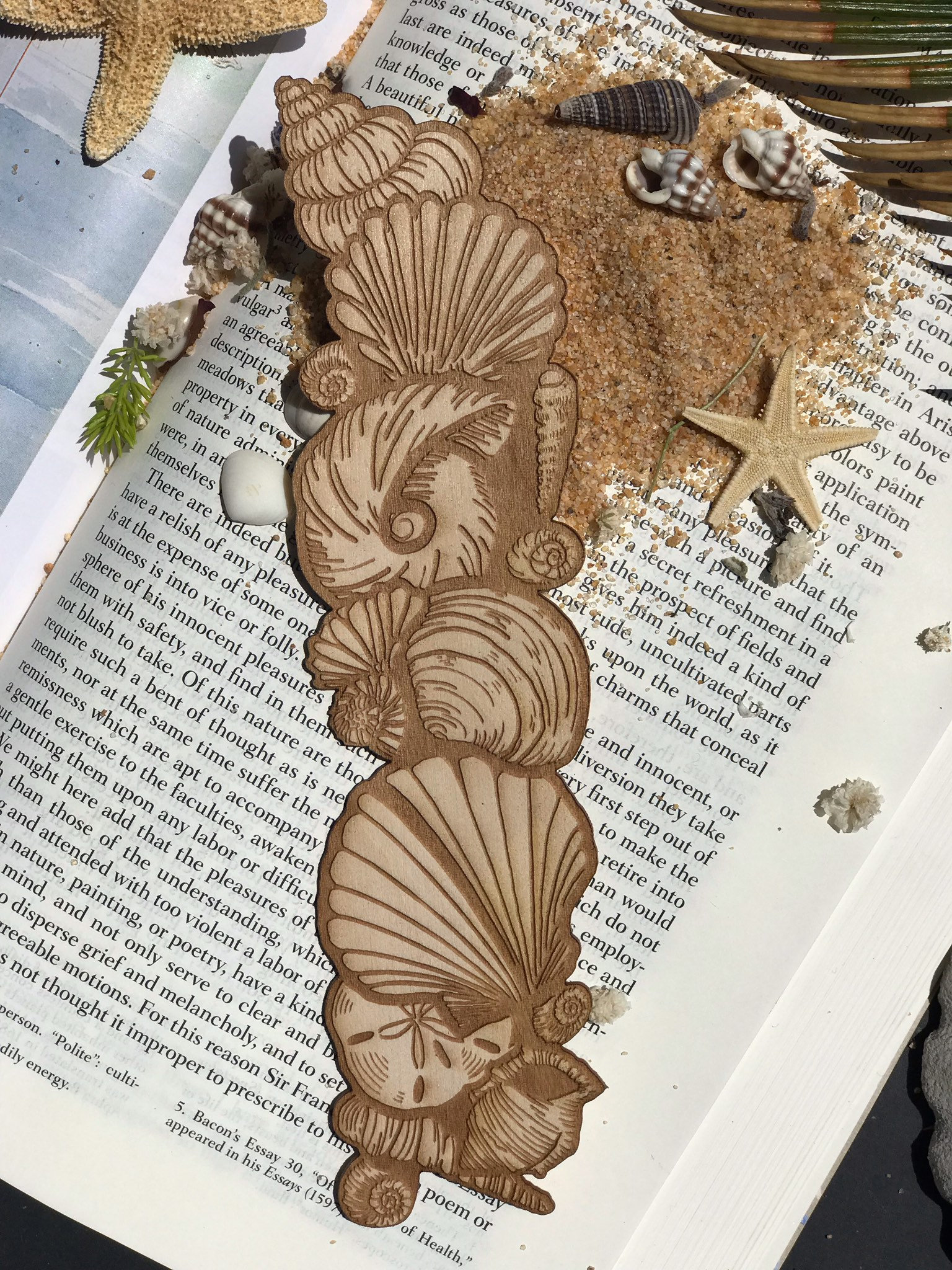 Seashell Woodmark Beach Mermaid Ocean Inspired Wooden Bookmark - Etsy