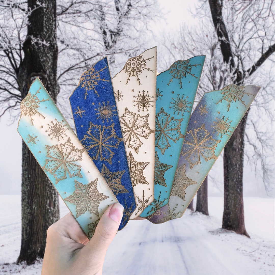 Snowflake Wooden Bookmark Christmas Woodmark - Etsy