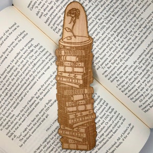 Enchanted Book Stack Wooden Bookmark | Light Academia Gift for Book ...