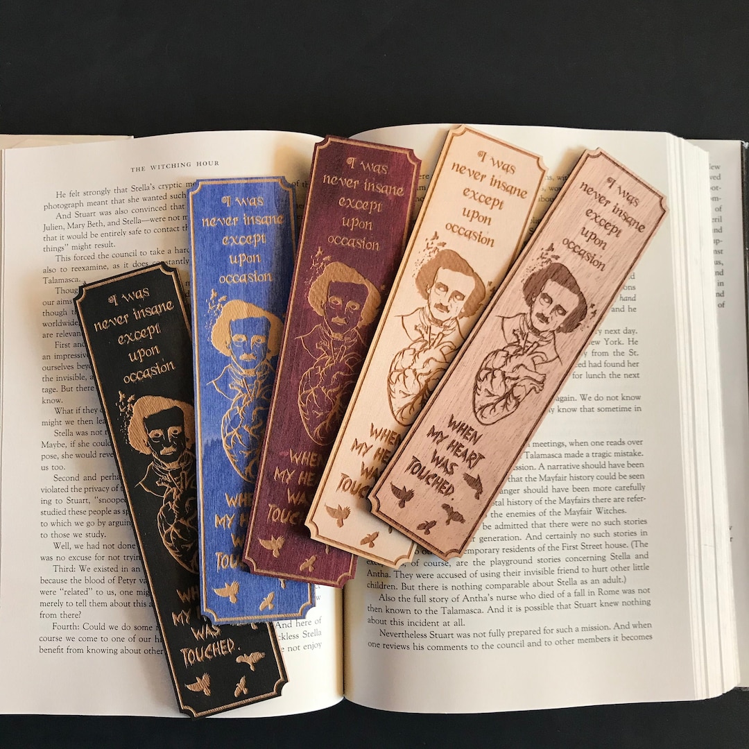 Edgar Allan Poe Wooden Bookmark | Personalized Bookish Gift - Etsy
