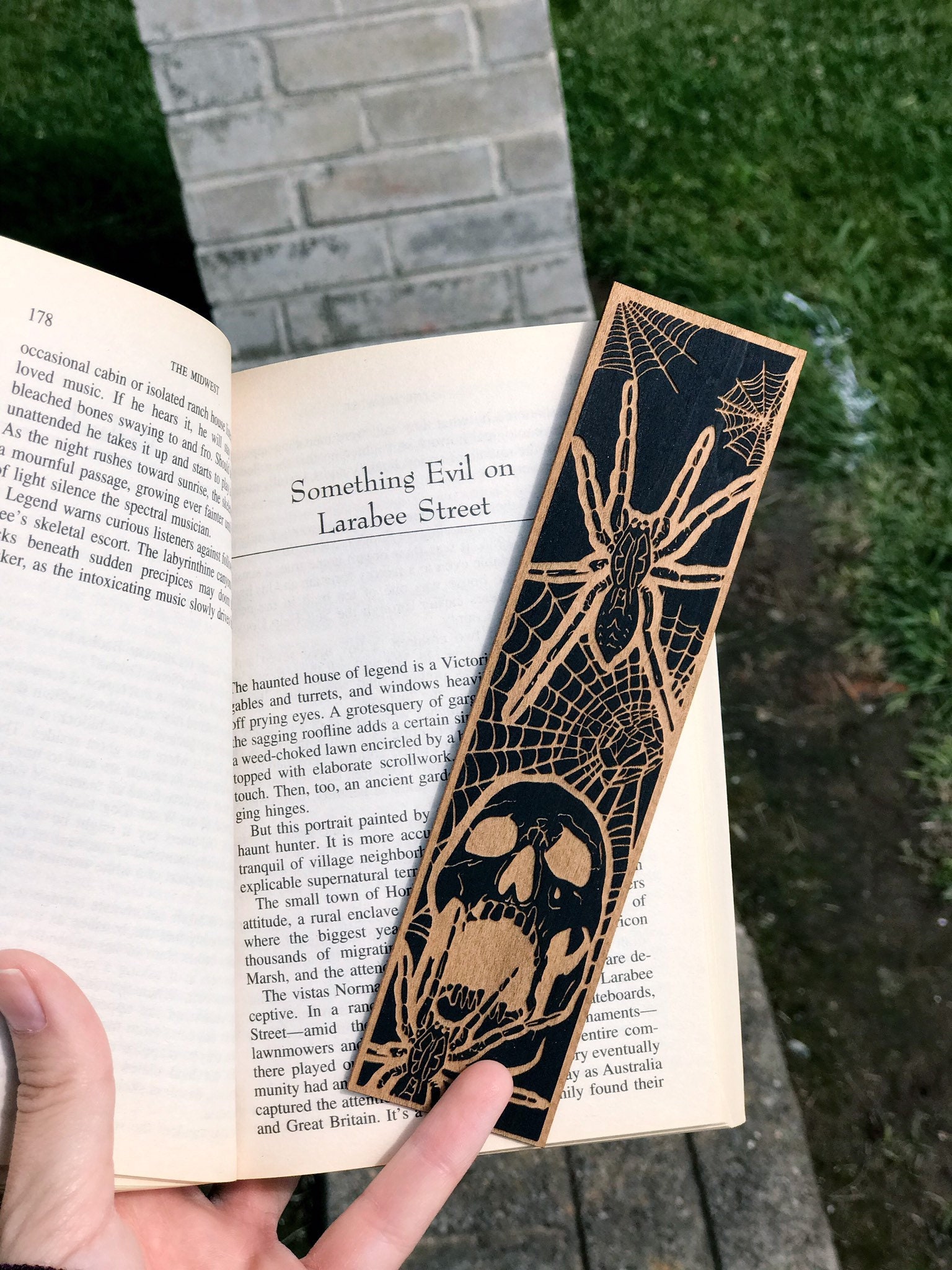 Spider Wooden Bookmark Skull Woodmark - Etsy
