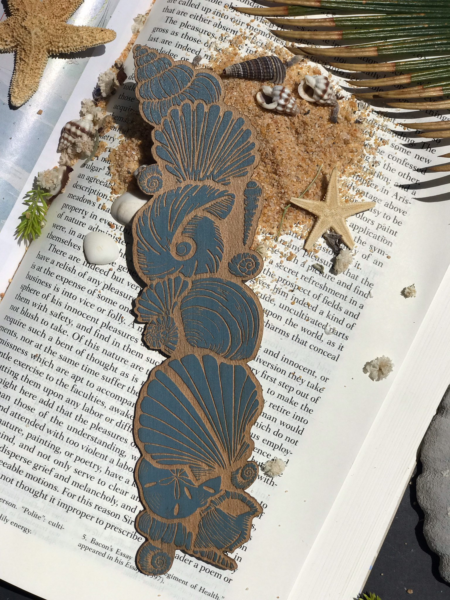 Seashell Woodmark Beach Mermaid Ocean Inspired Wooden Bookmark | Etsy