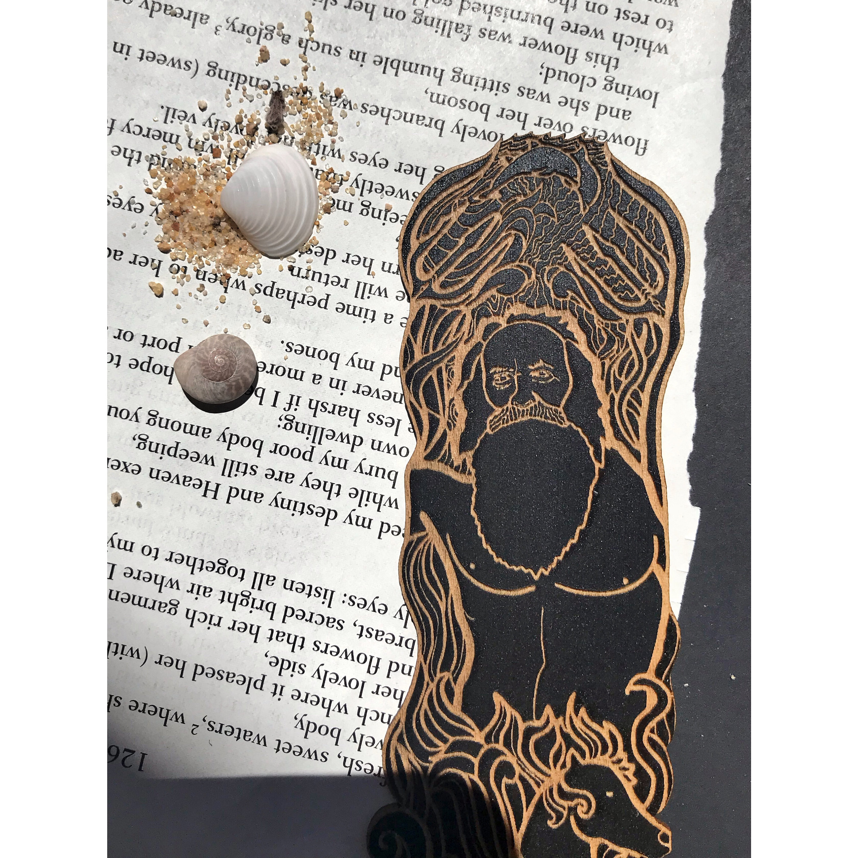 Poseidon Woodmark Greek Mythology Wooden Bookmark | Book Lover Gift - Etsy