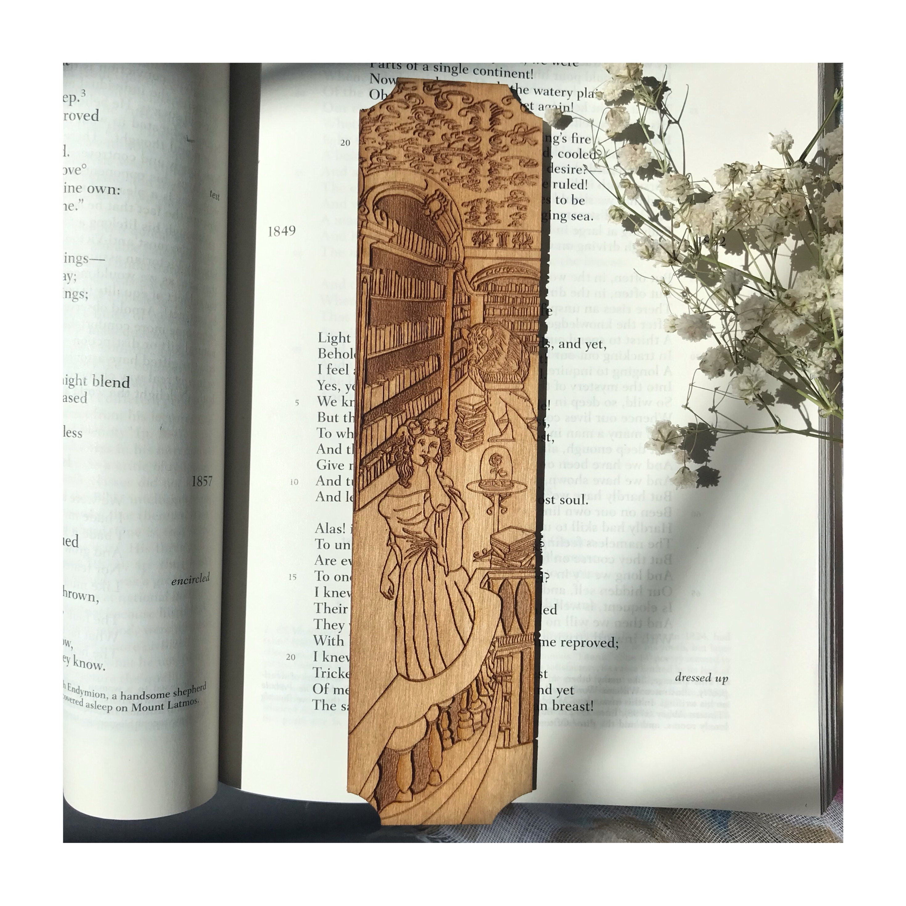 Beauty and the Beast Wooden Bookmark Fantasy Inspired Woodmark - Etsy