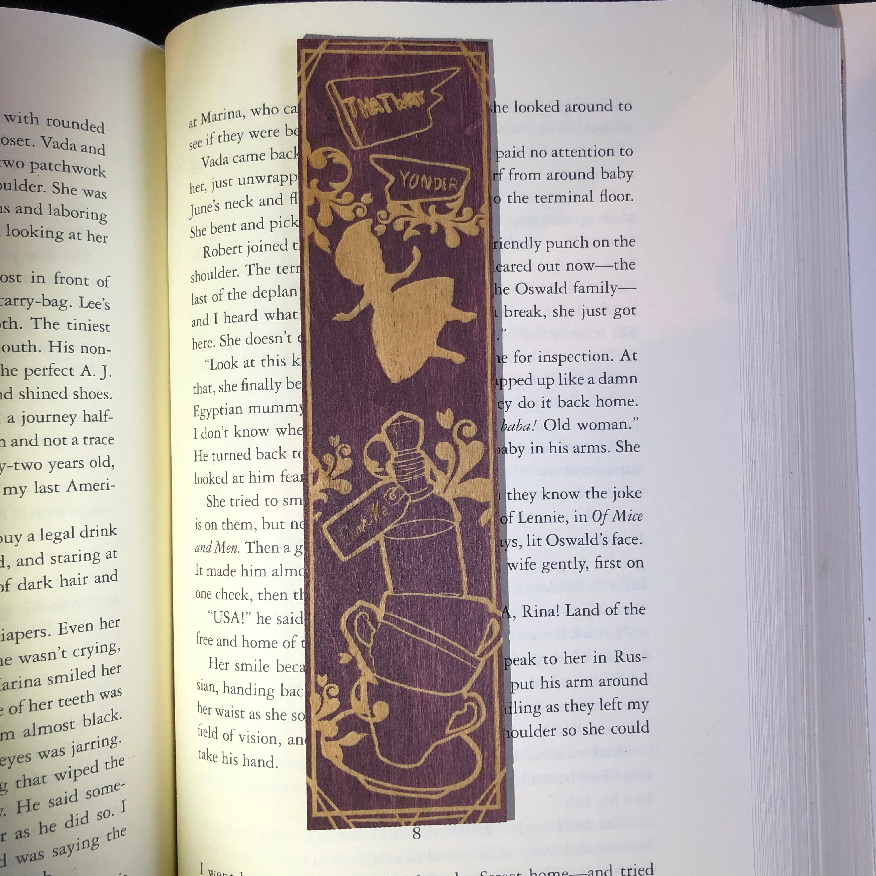 Alice in Wonderland Wooden Bookmark Gift for Booklovers | Etsy