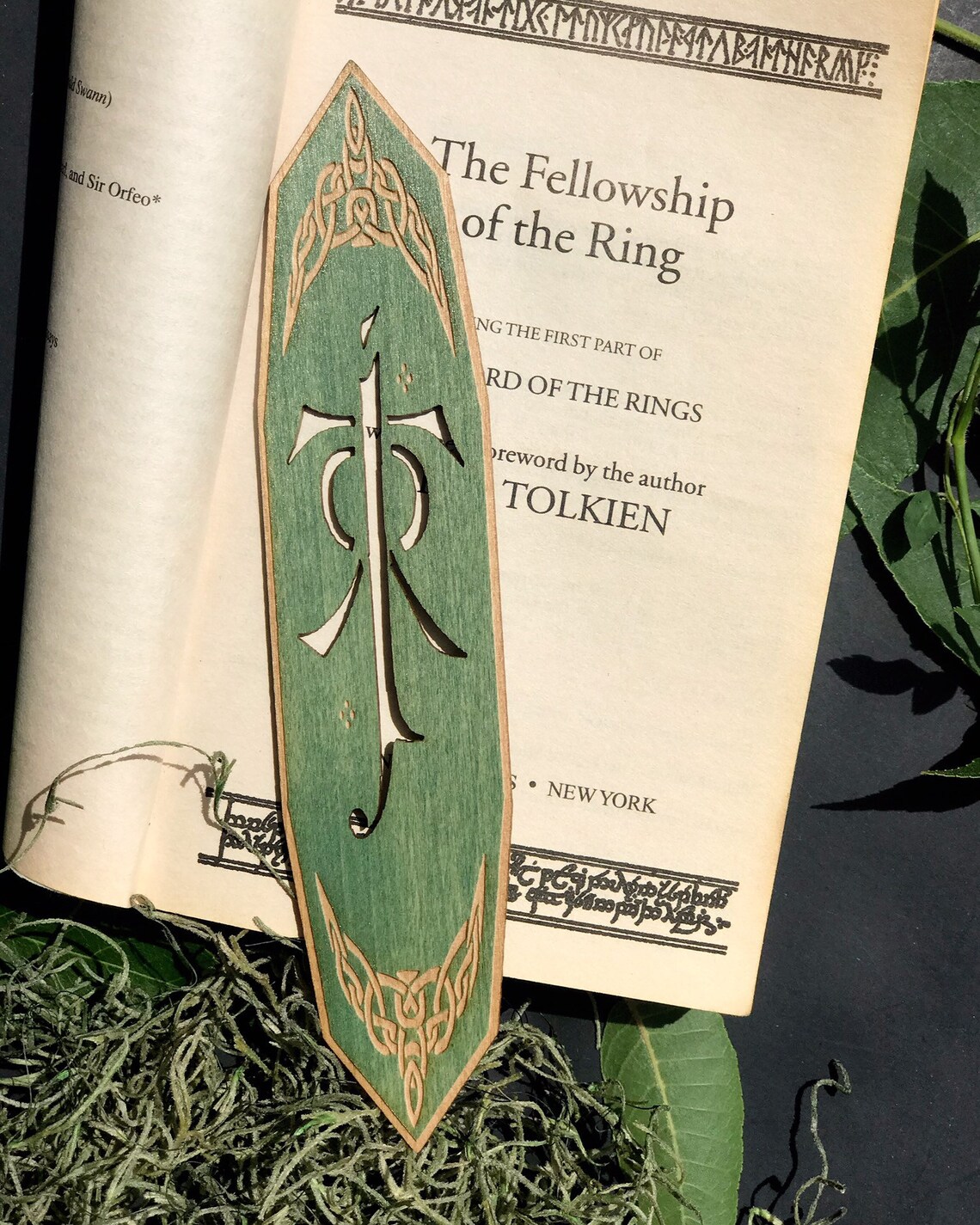 Elvish Wooden Bookmark - Etsy