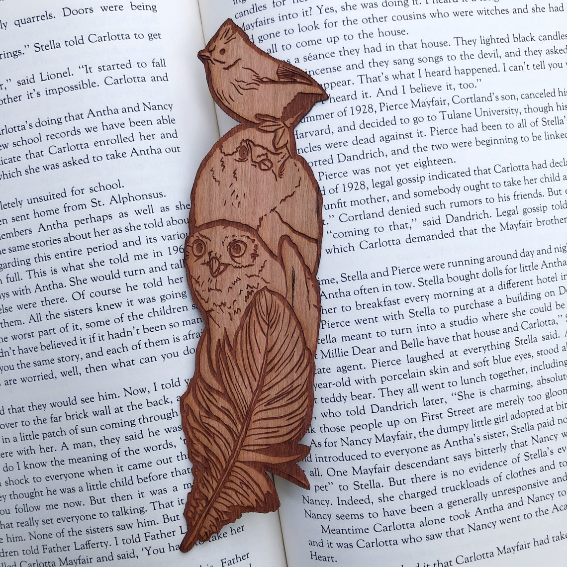 Birds of a Feather Wooden Bookmark | Bird Lover Woodmark | Bookish Gift ...