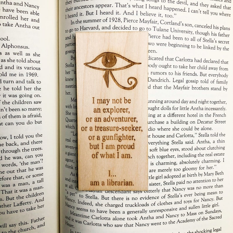 Librarian Wooden Bookmark | Mini 4” Paperback Bookmarker | Gift for ...