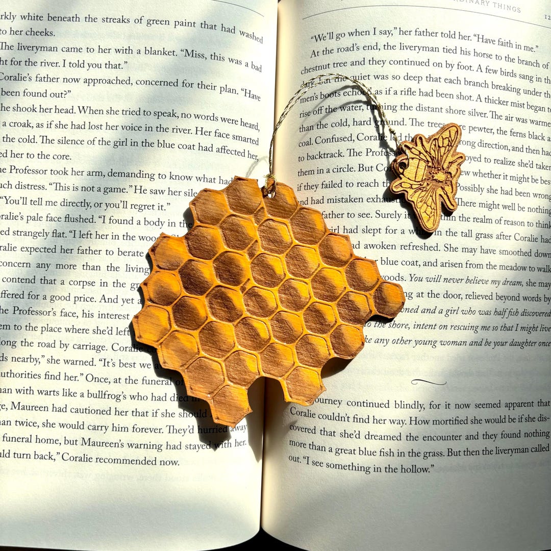 Honeycomb Bee Bookmark | Cottagecore Bookmark | Nature Bookmark | Gift ...