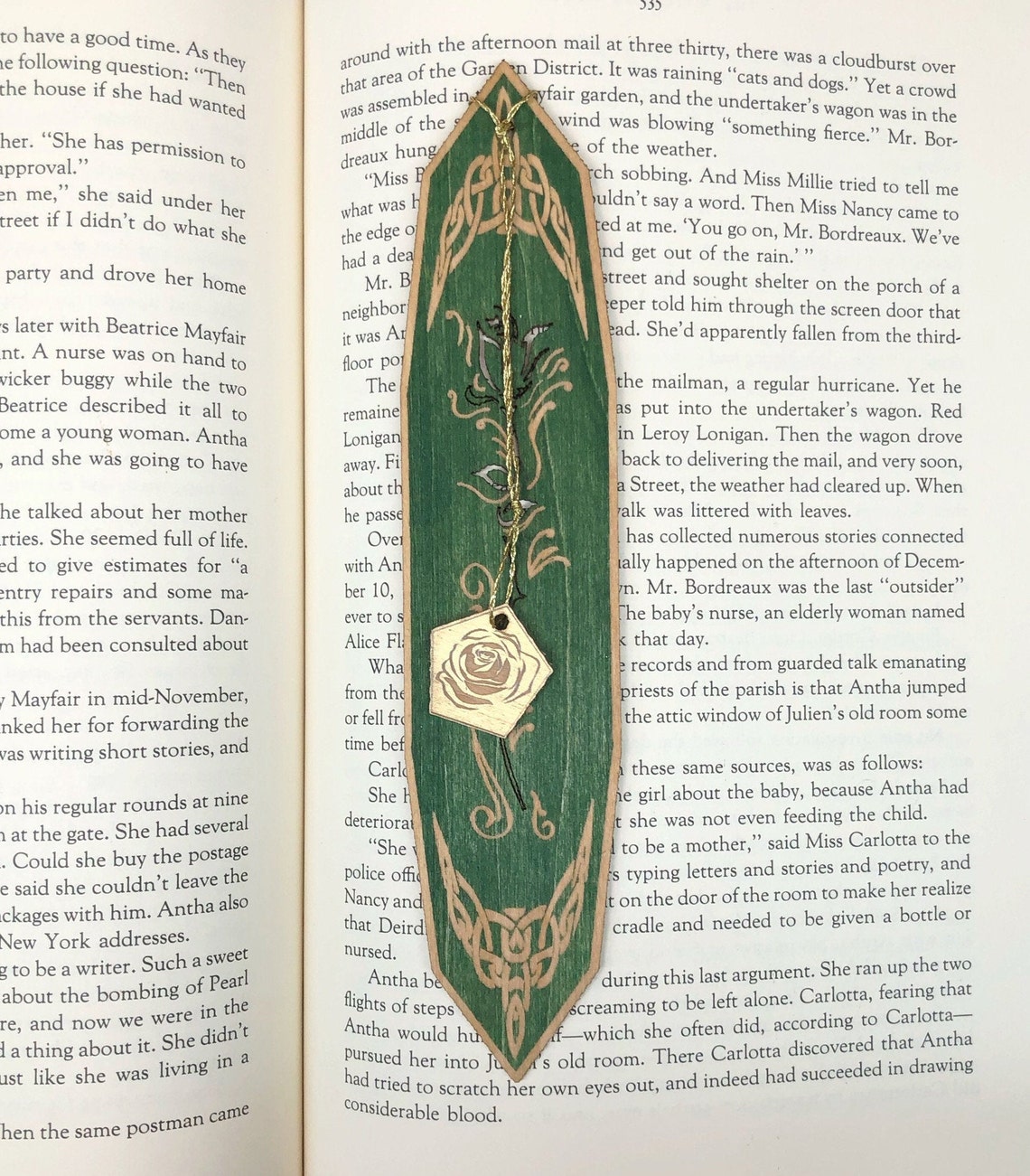Celtic Rose Wooden Bookmark Tolkien Inspired Woodmark - Etsy