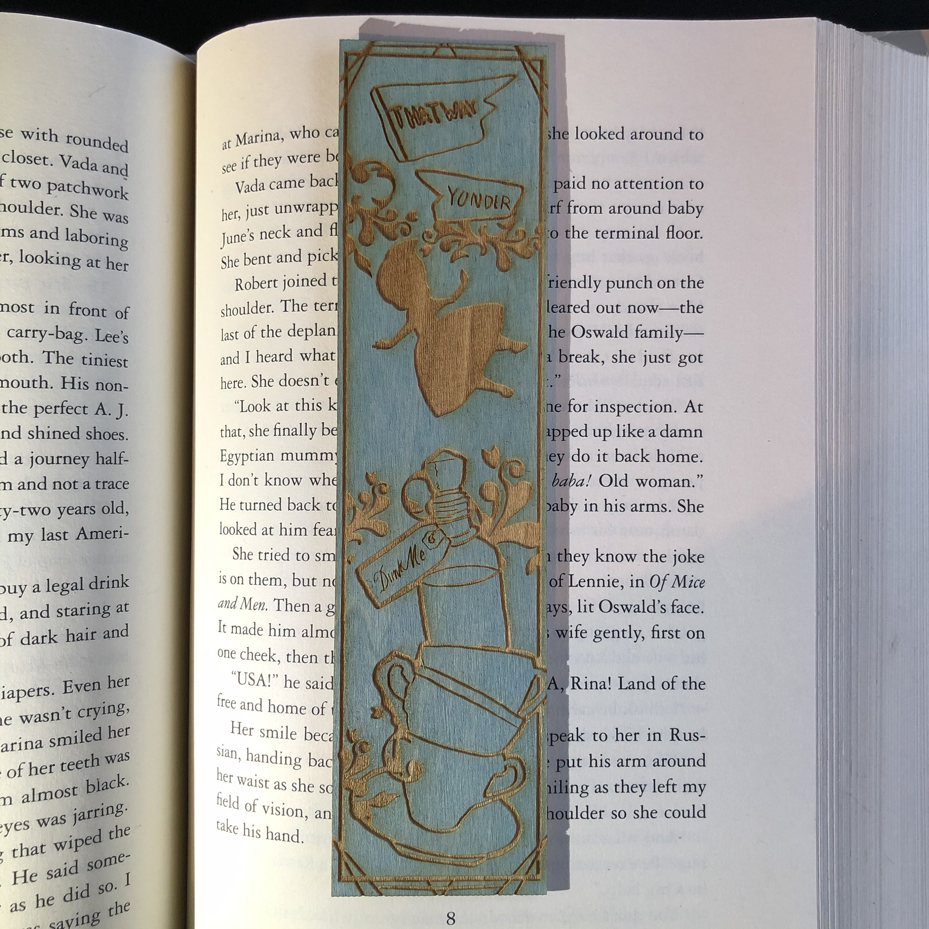 Alice in Wonderland Wooden Bookmark Gift for Booklovers | Etsy