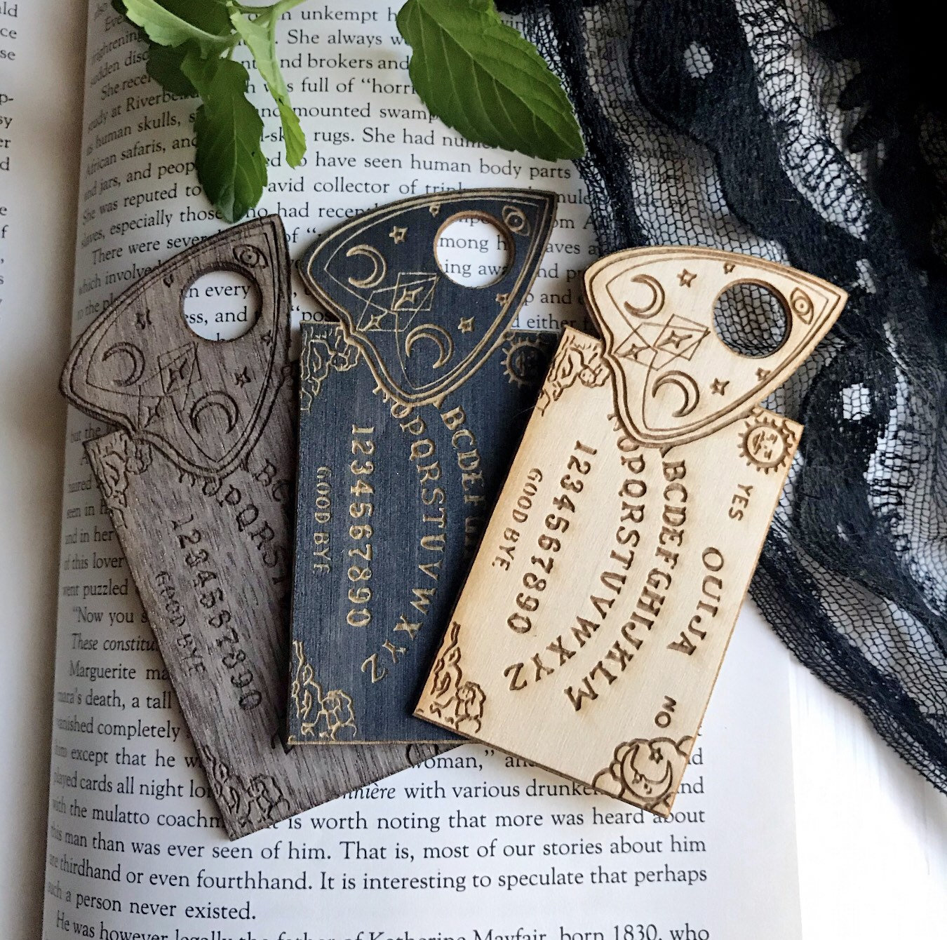 Gothic Bookmark Mini 3 Planchette Board Woodmark | Etsy