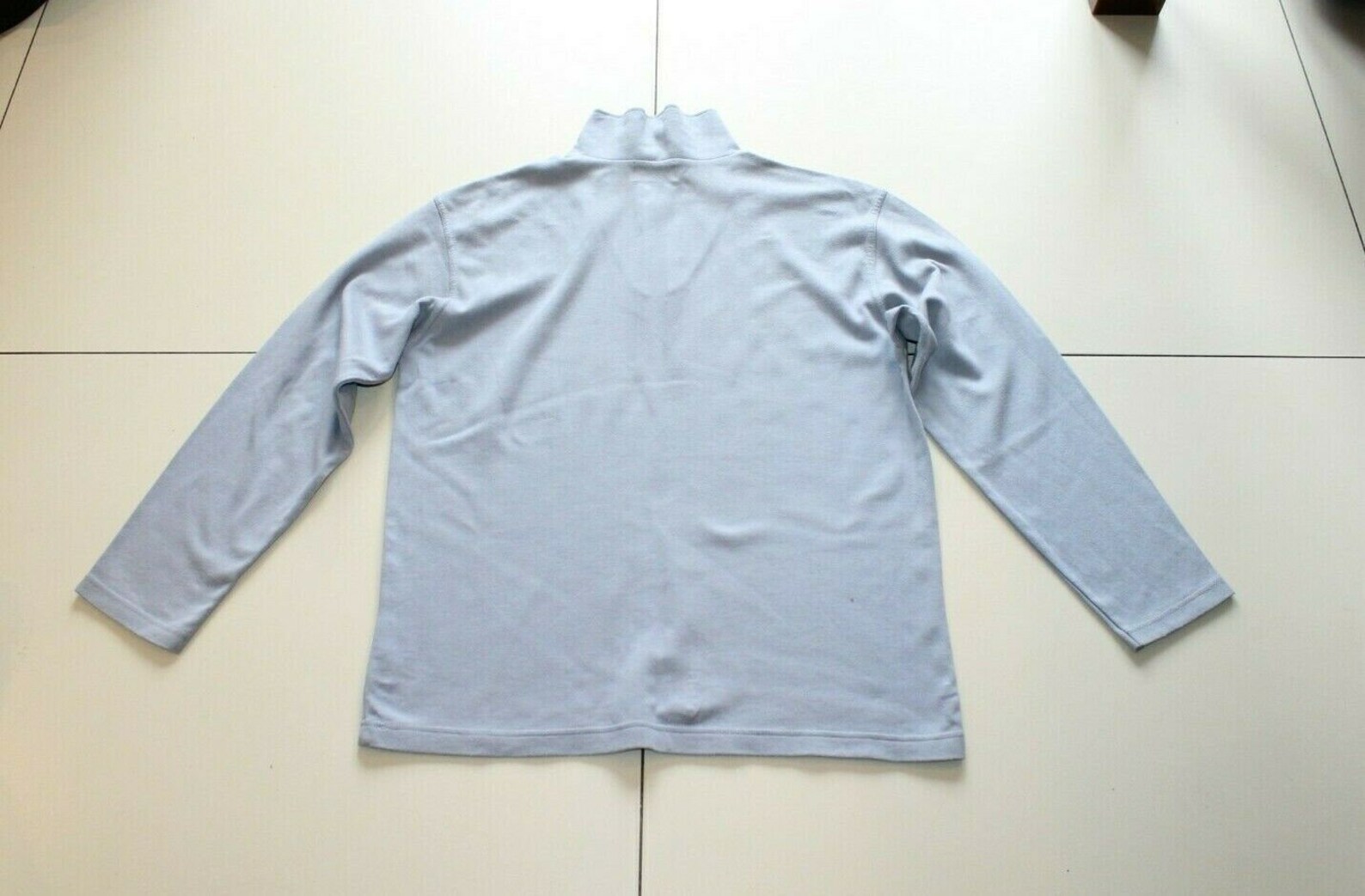 Vintage Men's Blue Grey Cotton TROPIC KNITS Zip Neck Long Sleeve Casual ...