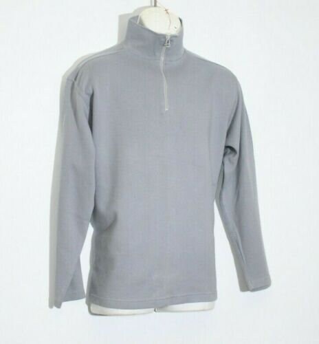 Vintage Men's Blue Grey Cotton TROPIC KNITS Zip Neck Long Sleeve Casual ...