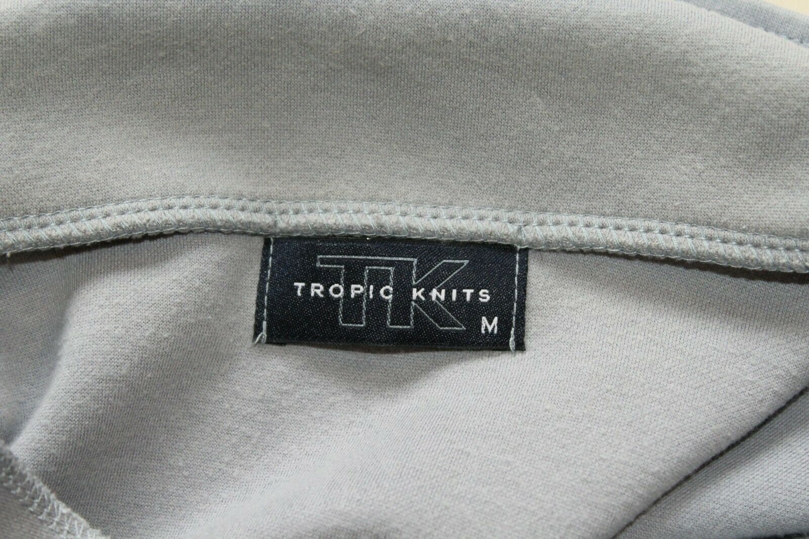 Vintage Men's Blue Grey Cotton TROPIC KNITS Zip Neck Long Sleeve Casual ...