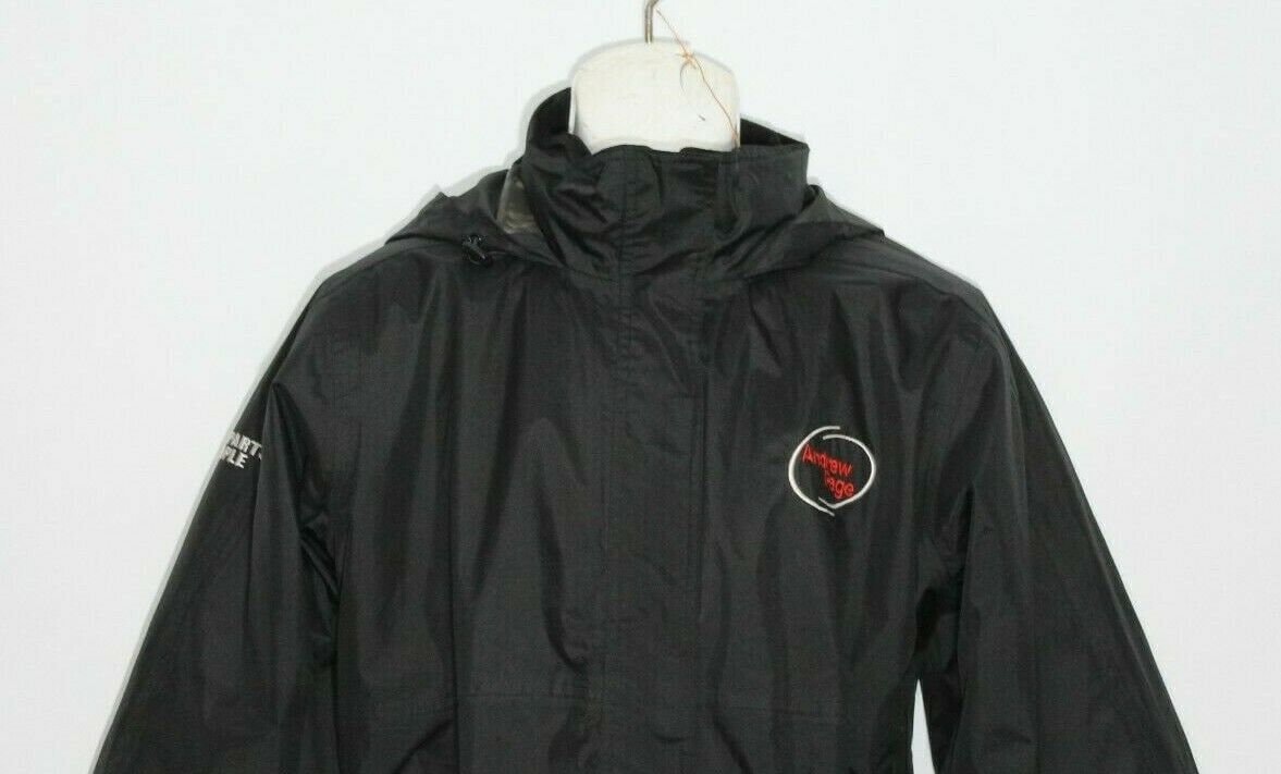 Vintage Men's Black Fabric Zip RESULT Hooded Hip Length Vintage Men's Black Fabric Zip RESULT Hooded Hip Length