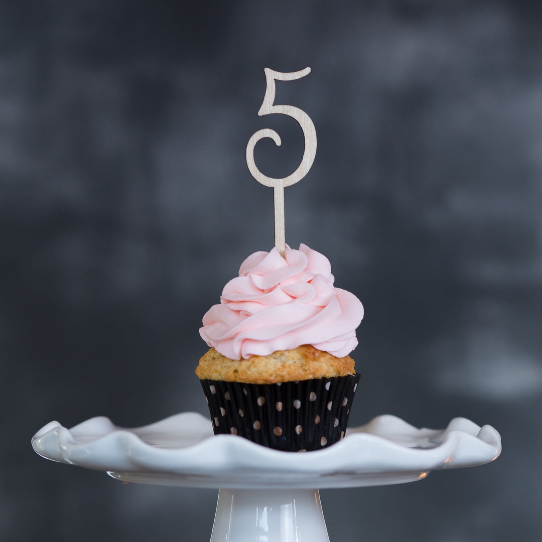 2 Cake Topper, Number 5 Cake Topper, Five Cupcake Topper, 5th ...