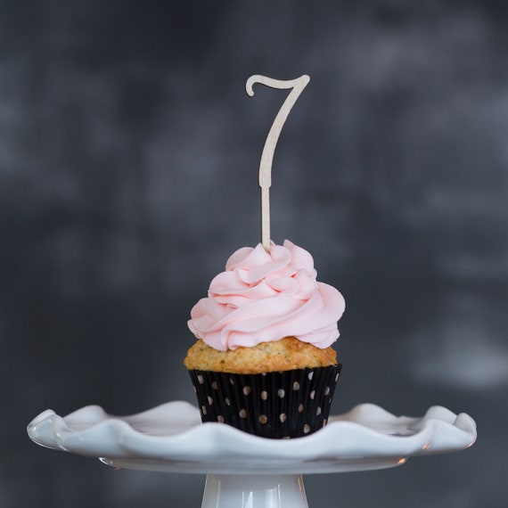 2 Number 7 Cake Topper 7 Cupcake Topper Numbered Cake | Etsy