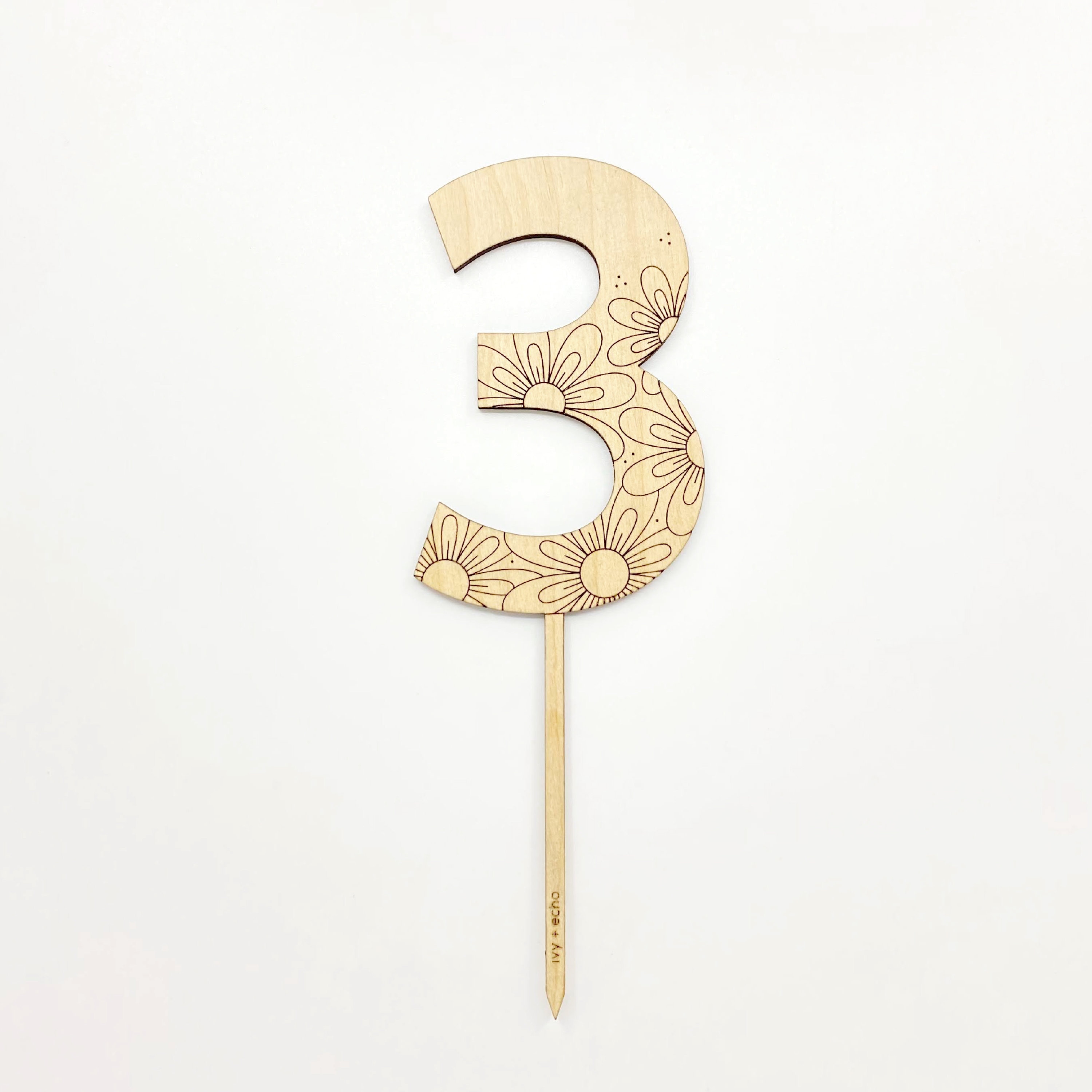 Number 3 Cake Topper With Flowers Number Three Birthday Cake - Etsy