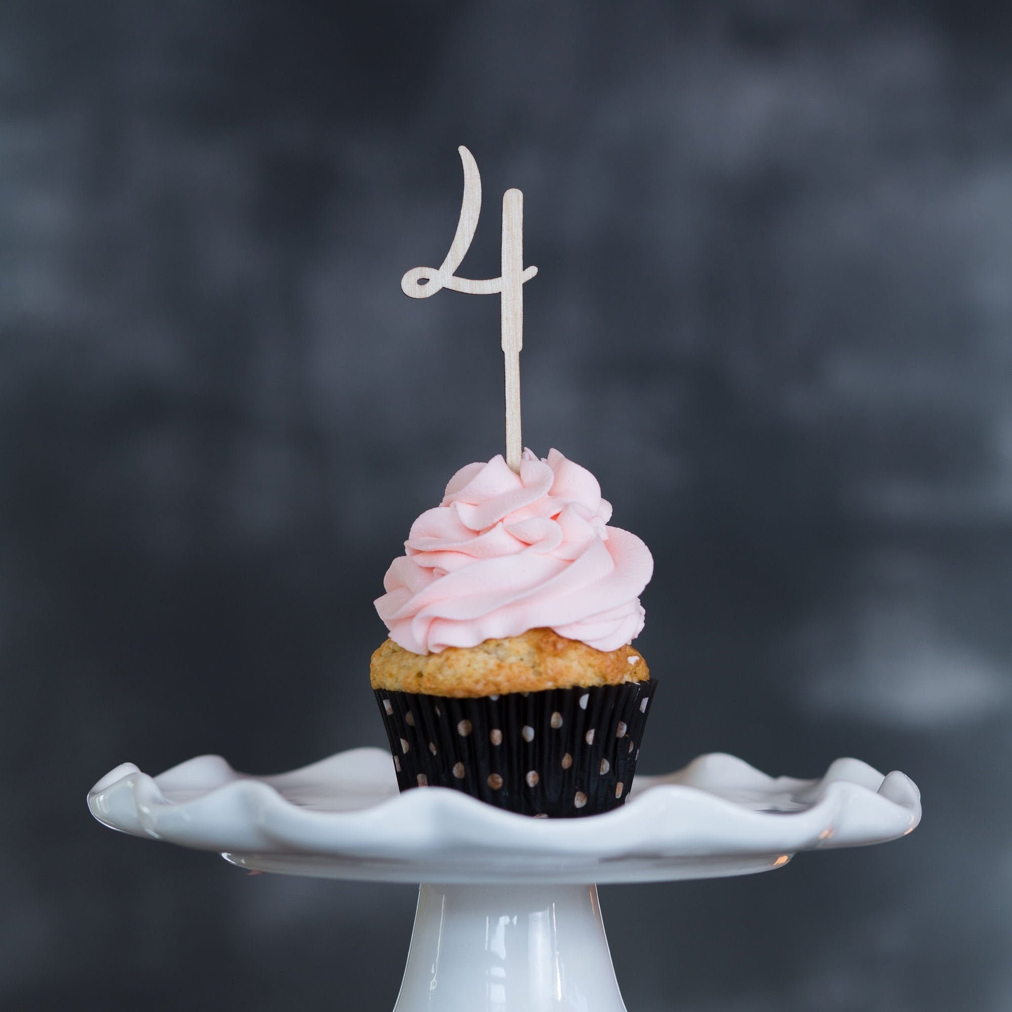 2 Number Four Cake Topper 4 Cupcake Topper Numbered - Etsy