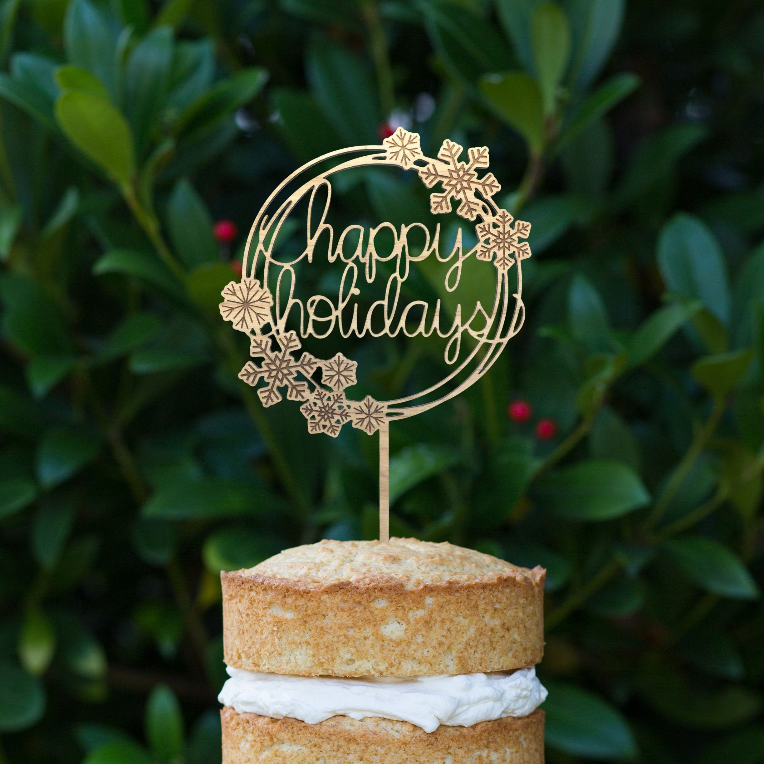 Happy holidays cake topper Christmas cake topper cake | Etsy