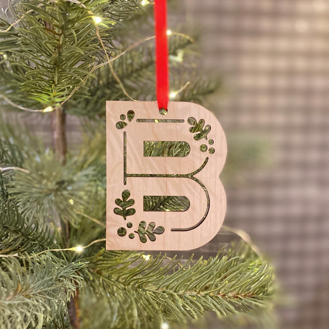 Monogram Letter Ornament Initial Christmas Tree Decoration - Etsy