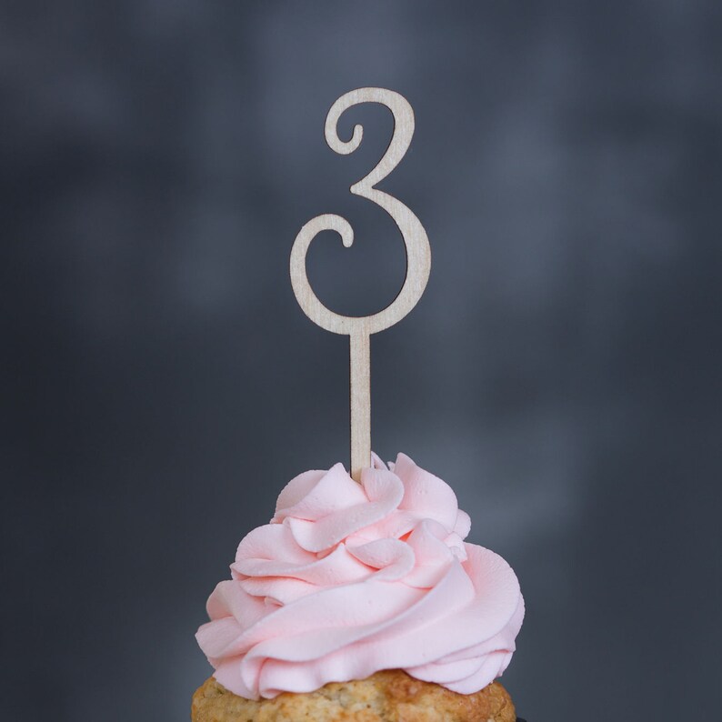 2 Number 3 Cake Topper Three Cupcake Topper Cake - Etsy