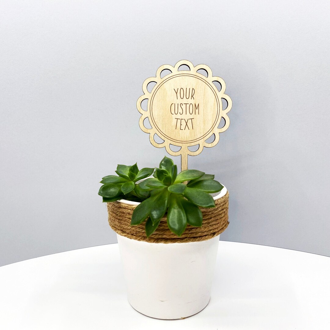 Custom Plant Stake Gift, Plant Stake Cards, Personalised Wooden Card ...