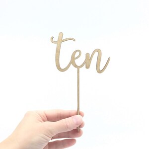 10 Cake Topper, Ten Cake Topper, 10th Birthday, Wooden Cake Topper ...