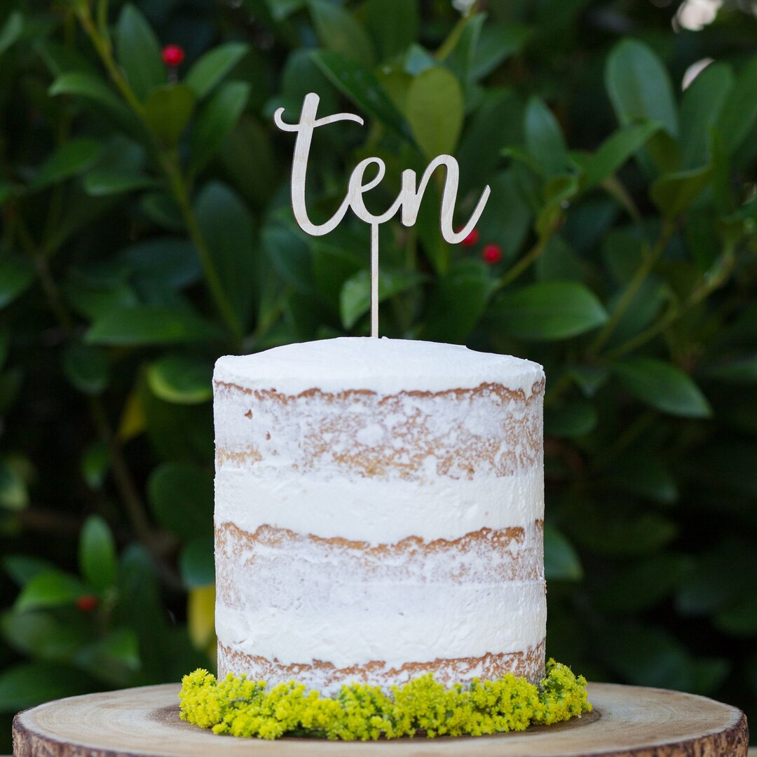 10 Cake Topper Ten Cake Topper 10th Birthday Wooden Cake - Etsy